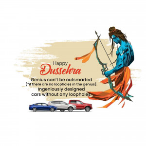 Happy Dussehra With Cars Graphic For Twitter