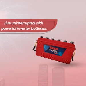 Exide InvaPlus Inverter Battery Social Media Post For Facebook