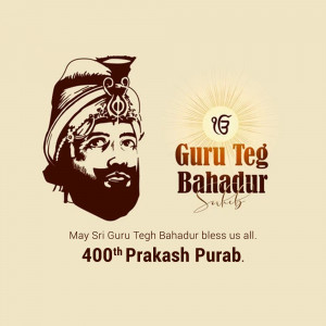 Guru Teg Bahadur Prakash Purab Post For Telegram