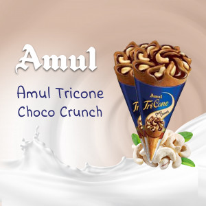 Amul Tricone Choco Crunch Ice Cream Advertisement For Instagram