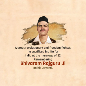 Shivaram Rajguru Jayanti images, poster & Banner | Brands.live