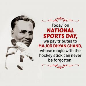 National Sports Day - Major Dhyan Chand Poster For X