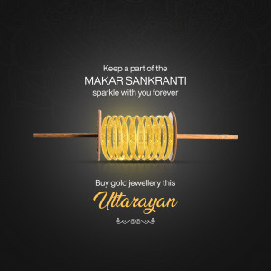 Makar Sankranti Gold Jewellery Creative Design For Instagram