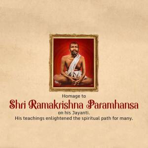Shri Ramakrishna Paramahansa Jayanti Social Media Post For X