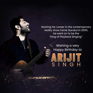 Get Arijit Singh Birthday Birthday Images from Brands.live