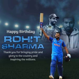 Rohit Sharma Birthday Images and poster | Brands.live
