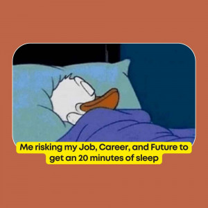 Donald Duck Sleep Deprivation Meme Social Media Post For WhatsApp