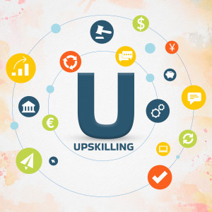 Upskilling Concept With Icons Graphic For Telegram