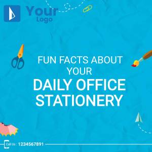 Fun Facts About Office Stationery Promotional Banner For LinkedIn