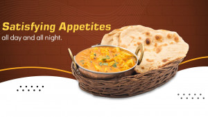 Delicious Butter Chicken With Naan Advertisement For WhatsApp