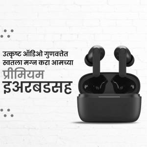 Premium Earbuds Advertisement Flyer For Instagram
