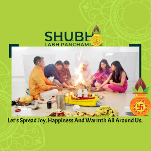 Shubh Labh Panchami - Family Celebration Promotional Banner For Facebook