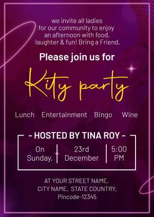 9000+ Kitty party invitation Images & Videos | Kitty party invitation ...