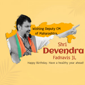 Devendra Fadnavis Birthday poster and Photo | Brands.live