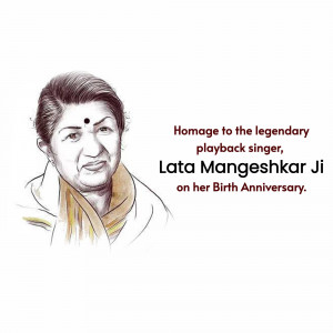 Lata Mangeshkar Jayanti images, poster & Banner | Brands.live