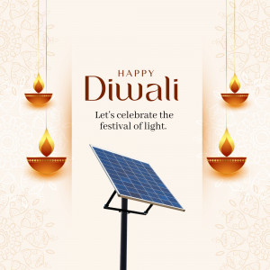 Eco-Friendly Diwali With Solar Energy Business Poster For LinkedIn