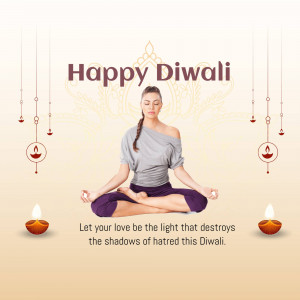 Happy Diwali - Yoga & Peace Social Media Post For Pinterest