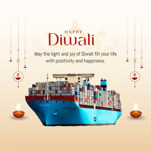 Diwali Wishes From The Shipping Industry Promotional Banner For Threads