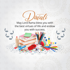 Happy Diwali - Education & Blessings Poster For Instagram