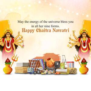 Happy Chaitra Navratri - Construction Wishes Template For X