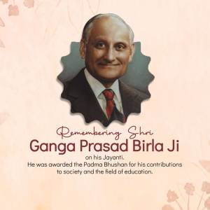 Ganga Prasad Birla Ji Jayanti Photos and poster | Brands.live