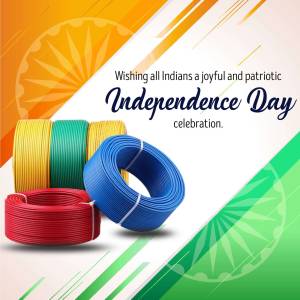 Independence Day Celebration With Electrical Wires Promotional Banner ...