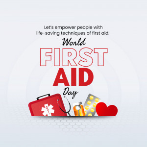 Get World First Aid Day Readymade images, poster and Banner on Brands.live