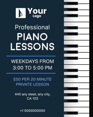 Professional Piano Lessons Advertisement Artwork For X
