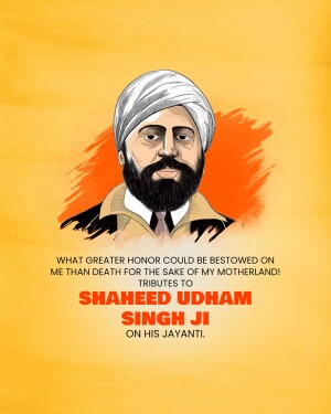 Celebrate Shaheed Udham Singh Jayanti with Posters & Videos | Brands.live