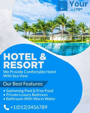 Hotel & Resort Advertisement Template For Pinterest