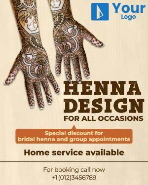 Henna Design For All Occasions Promotional Banner For Telegram