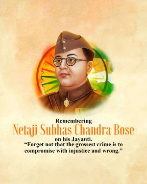 Netaji Subhash Chandra Bose Jayanti photos and poster | Brands.live