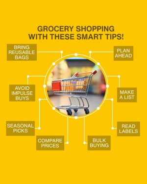 Grocery Shopping Smart Tips Design For Instagram