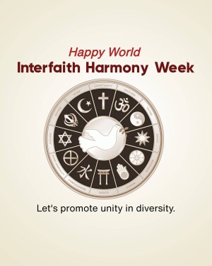 Get World Interfaith Harmony Week Readymade images and poster on Brands ...