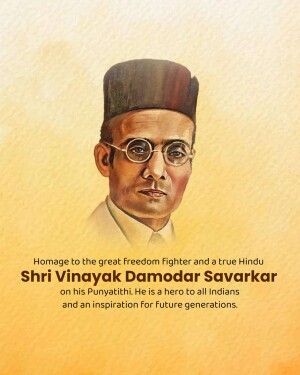 Vinayak Damodar Savarkar Portrait Flyer For Telegram