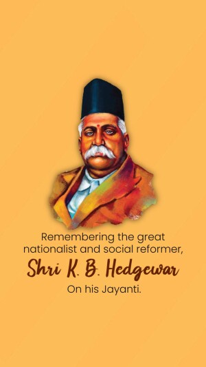 Dr. Keshav Baliram Hedgewar - Birth Anniversary Marketing Image For X