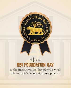 Get RBI Foundation Day Images and Poster from Brands.live