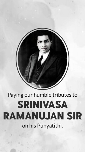 Srinivasa Ramanujan - The Mathematics Guru Poster For Telegram