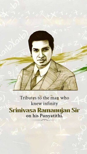 Srinivasa Ramanujan - The Mathematics Guru Poster For Telegram