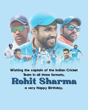 Rohit Sharma Birthday Images and poster | Brands.live