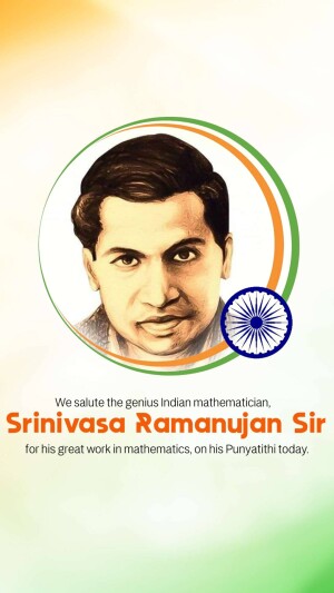 Srinivasa Ramanujan - The Mathematics Guru Poster For Telegram
