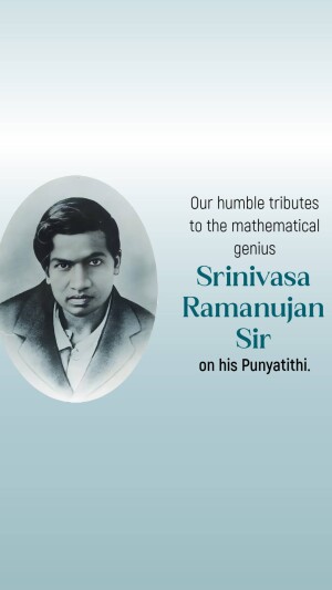 Srinivasa Ramanujan - The Mathematics Guru Poster For Telegram