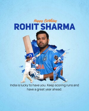 Rohit Sharma Birthday Images and poster | Brands.live