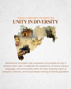 Maharashtra Foundation Day - Unity In Diversity Status Post For Facebook