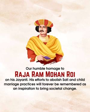 Create Raja Ram mohan Rai Jayanti Poster | Brands.live