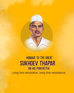 Create Sukhdev Thapar Jayanti Poster | Brands.live