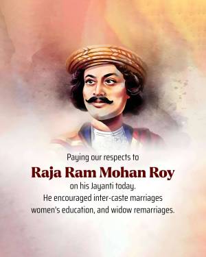 Create Raja Ram mohan Rai Jayanti Poster | Brands.live