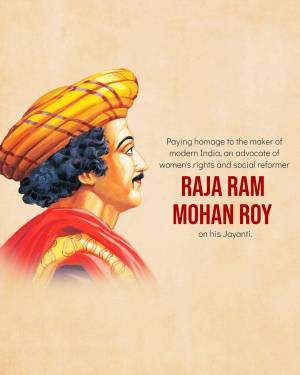 Create Raja Ram mohan Rai Jayanti Poster | Brands.live