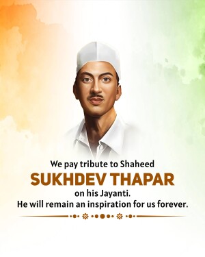 Create Sukhdev Thapar Jayanti Poster | Brands.live
