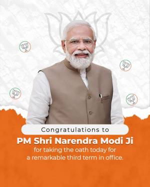 PM Narendra Modi Oath Ceremony Promotional Banner For Instagram